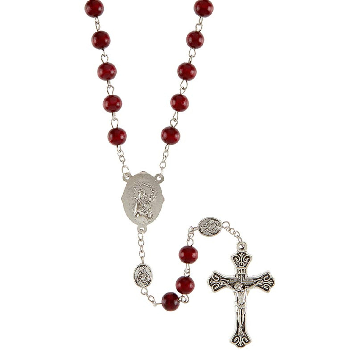 FREE Red Sacred Heart Medals Rosary – Catholic E-Store