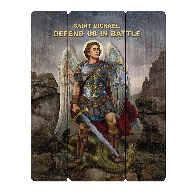 Saint Michael - Wood Pallet Sign – Catholic E-Store